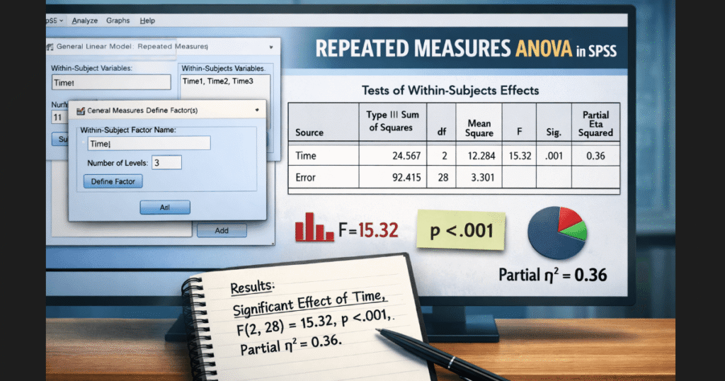 How to Run and Interpret Repeated Measures ANOVA in SPSS